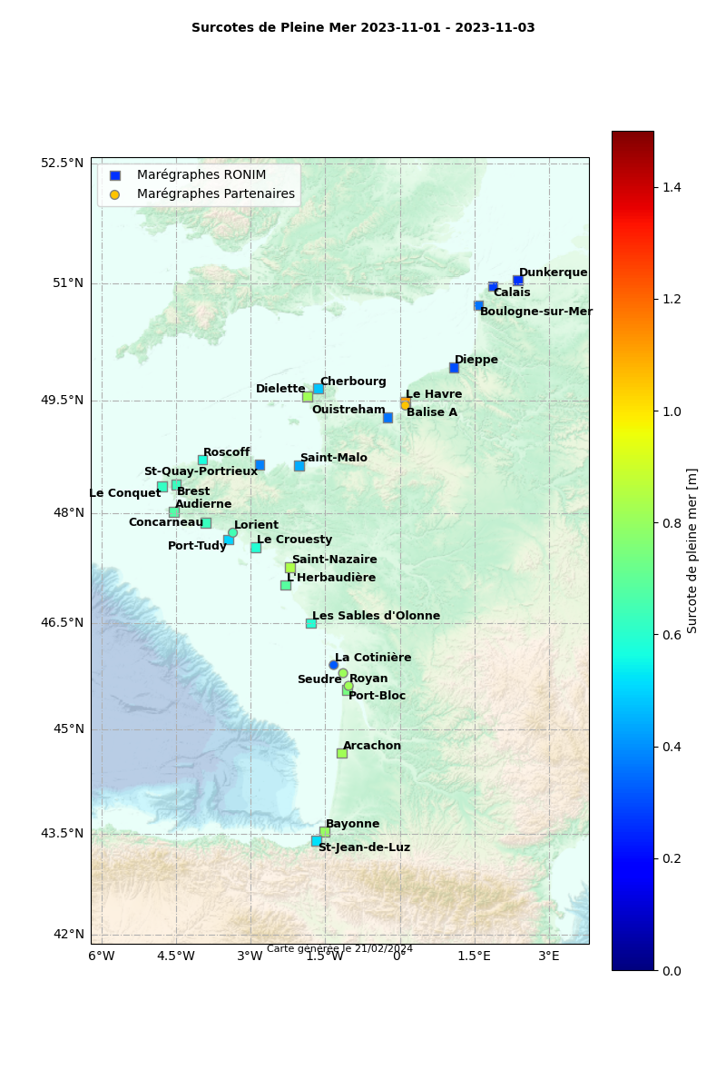 Suivi des tempêtes | Réseaux marégraphiques français Suivi des tempêtes | Réseaux marégraphiques français